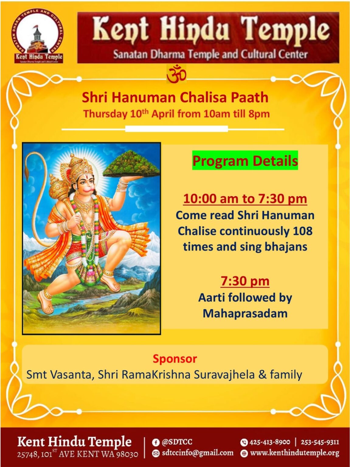 Events - Kent Hindu Temple